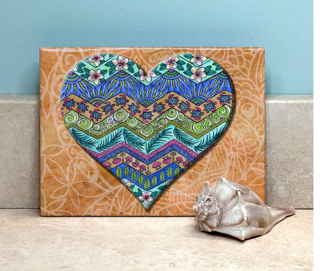 Stephanie Kiker Ceramic Tile-Island Love | Artisana Gallery Online
